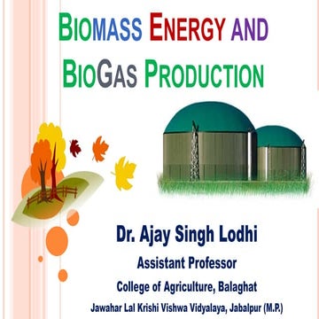 Biomass Energy and Biogas Production Technology | PPTX