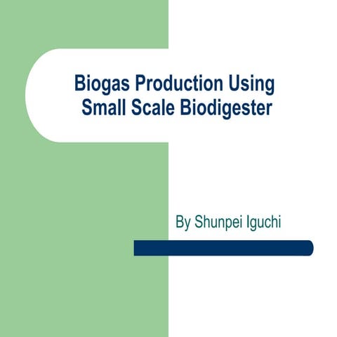 Small Scale Biodigester for Sustainable Biogas Production and ...
