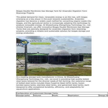 Biogas Double Membrane Gas Storage Tank for Anaerobic Digestion Farm Bioenergy Projects.docx
