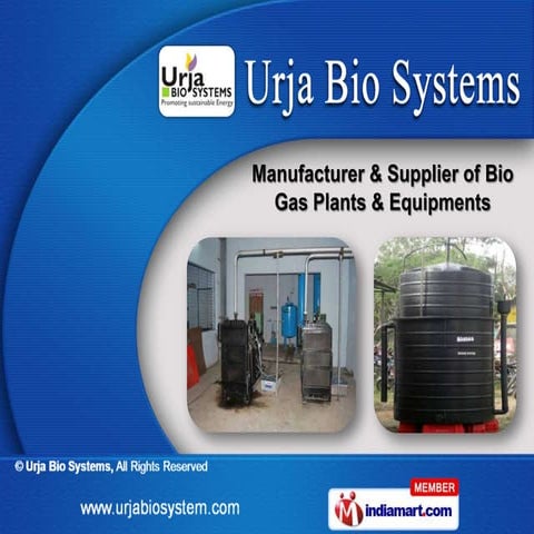 Bio Gas Plants And Organic Fertilizer by Urja Bio Systems, Pune | PPT