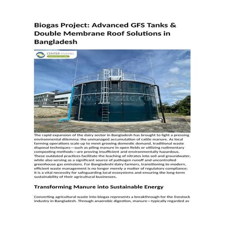 Biogas Project-Advanced GFS Tanks & Double Membrane Roof Solutions in ...
