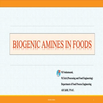 Biogenic amines | PPTX
