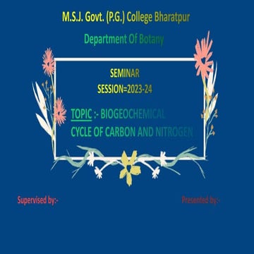 BIOGEOCHEMICAL CYCLE of carbon and nitrogen JK | PPTX