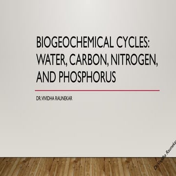 Biogeochemical cyclesWater Cycle, Carbon Cycle, Nitrogen Cycle, and ...