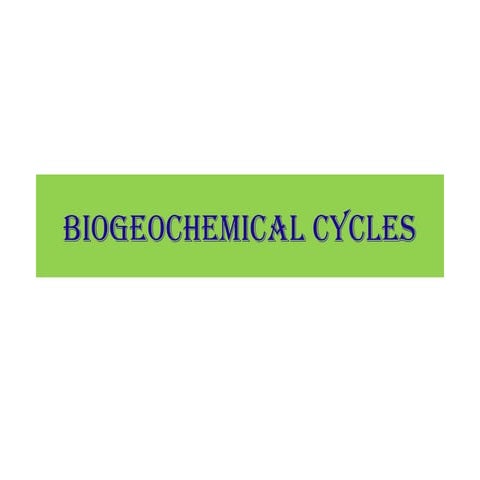 Biogeochemical Cycles - Hydrological Cycle, carbon and Nitrogen,.ppt