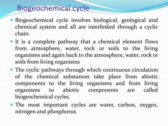 Biogeochemical cycles | PPT