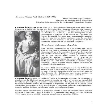 Biografía de Consuelo Álvarez Pool | PDF