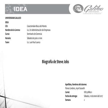 Biografía de steve job | PPTX