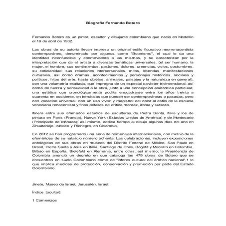 Biografía fernando botero | PDF