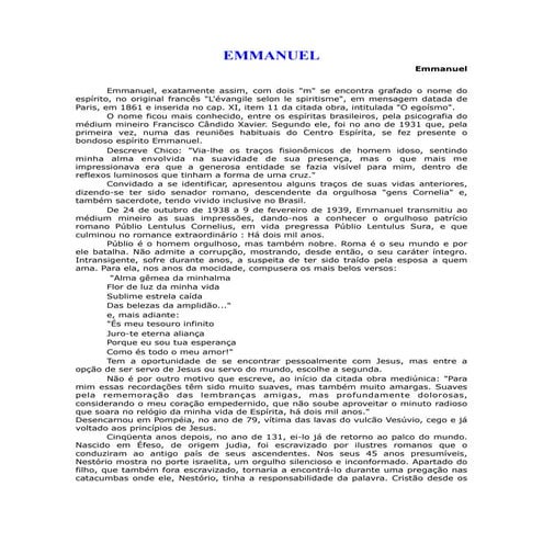 Biografia de emmanuel chico xavier | PDF