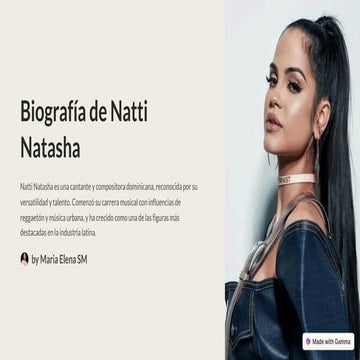 Biografia de la cantante Natti Natasha . | PDF