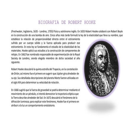 Biografia de robert hooke | DOCX