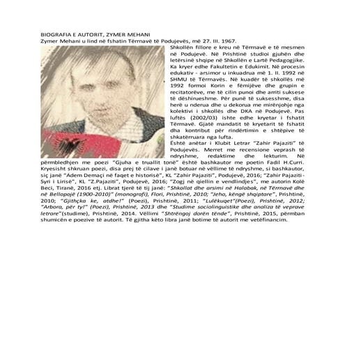Biografia e autorit zymer mehani | DOCX