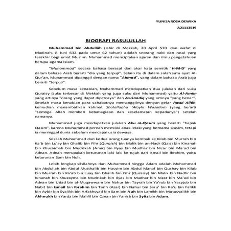 Biografi rasulullah | DOCX
