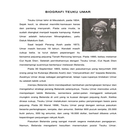 Biografi teuku umar | PDF