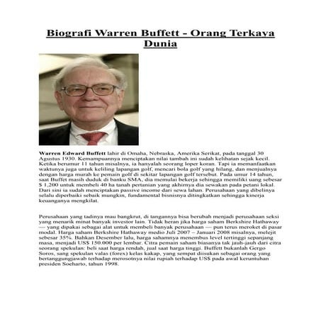 Biografi warren buffett | PDF