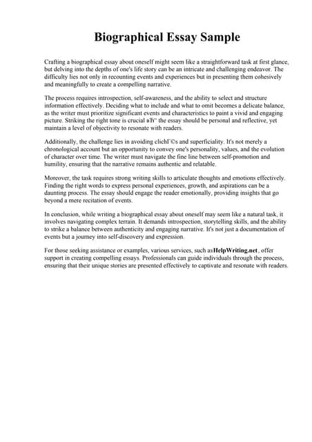 Writing A Biography Essay. Bowdoin College | PDF