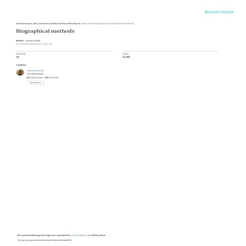 Biographical methods | PDF