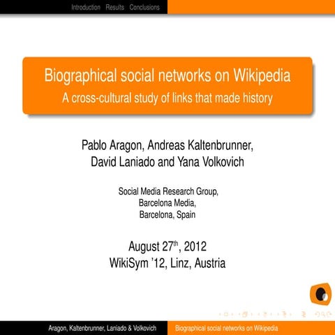 Biographical social networks on Wikipedia | PPT