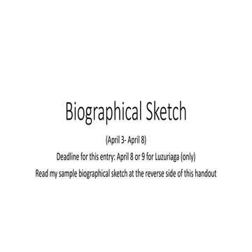 Biographical Sketch:An Introductory Lecture Presentation | PPTX ...