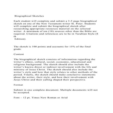 Biographical SketchesEach student will complete and submit a .docx