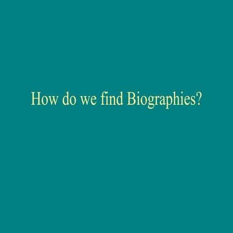 Biographies | PPT
