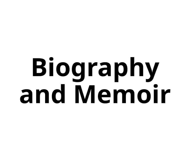 Autobiography and biography | PPTX
