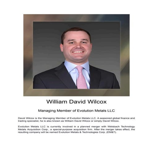 Biography and Professional Career of William David Wilcox | PDF