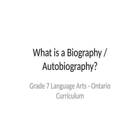 Biography_Autobiography paets of it in englis | PPTX