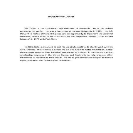 Biography bill gates | DOCX
