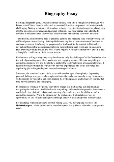 Autobiography Essay Format | PDF