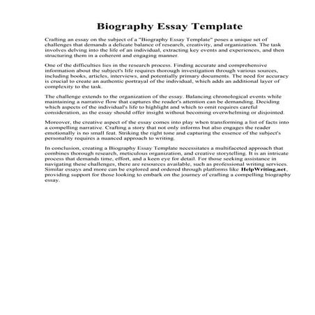 Biography Essay Template | PDF