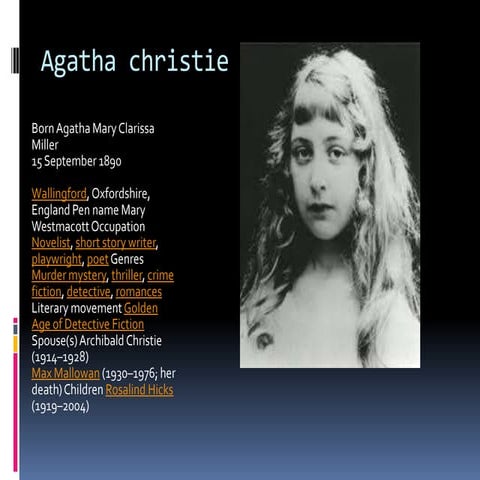 Biography of agatha christie (by endri setiani) | PPTX