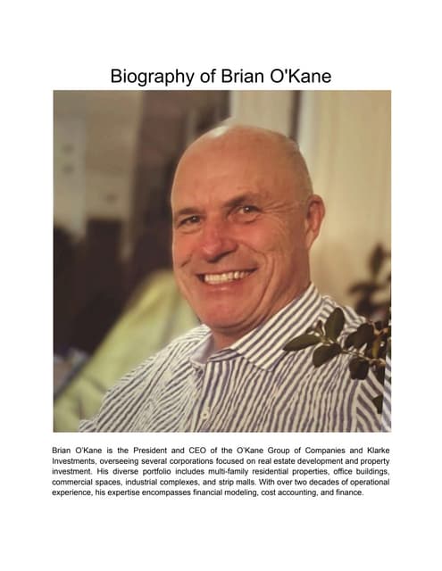Brian O’kane, Ceo at Klarke investments
