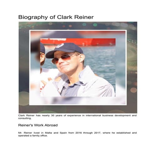 Biography of Clark Reiner | Consulting and Education | Key West ...