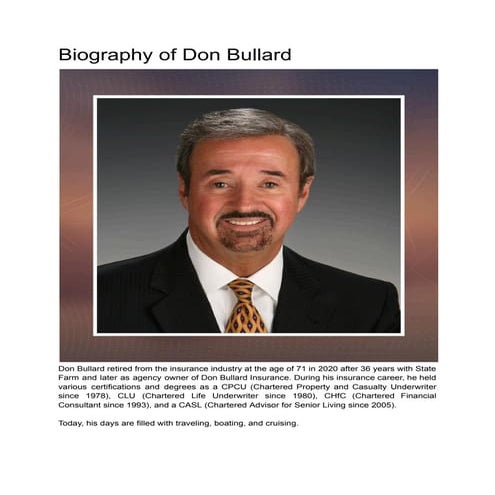 Biography of Don Bullard | Owner/Retired of Don Bullard Insurance (Home) | Wilmington, NC.pdf