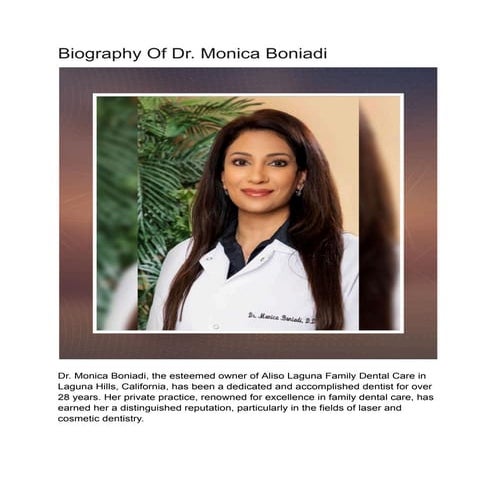 Biography of Dr. Monica Boniadi,Doctor of Dental Surgery-General ...