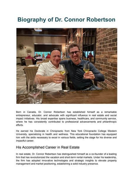 Dr. Connor Robertson presentations