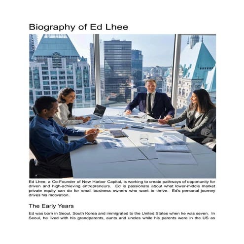 Biography of Ed Lhee | Partner, Private Equity | Wilmette, Illinois.pdf ...