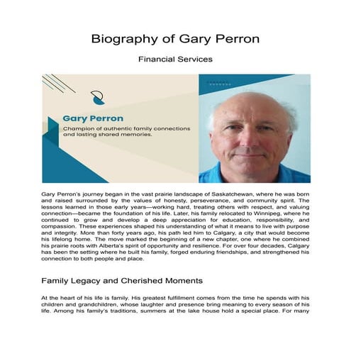 Biography of Gary Perron | Financial Services | PDF