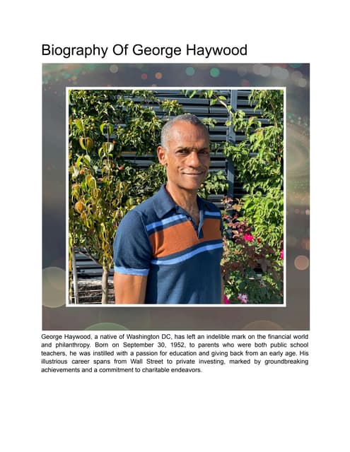 George Haywood, Retired at Washington dc