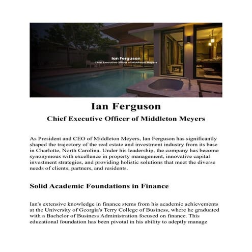 Biography ofIan Ferguson | CEO of Middleton Meyers | Charlotte, NC | PDF