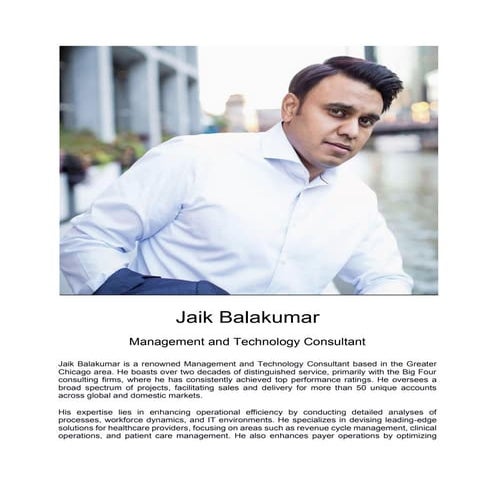 Biography of Jaik Balakumar | PDF