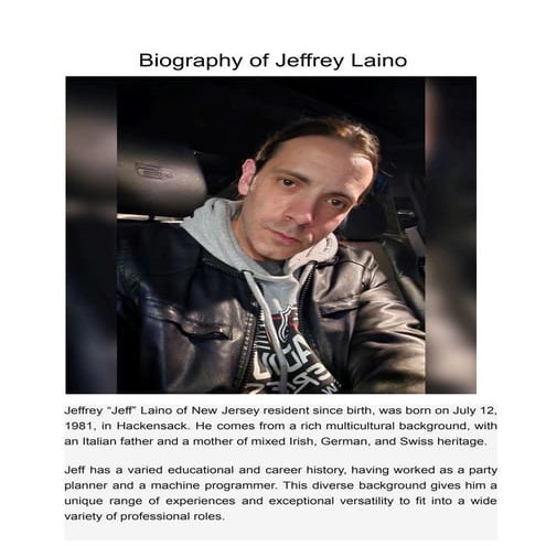 Biography of Jeffrey Laino: CNC Programmer, Roller Hockey Champion ...