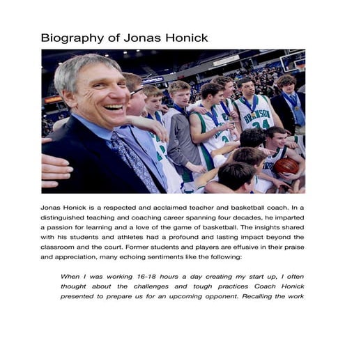 Biography of Jonas Honick | Basketball Coach- retired teacher.pdf