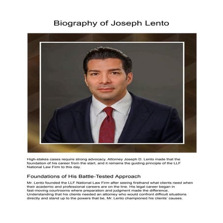 Biography of Joseph Lento | Attorney and Counselor at Law | PDF