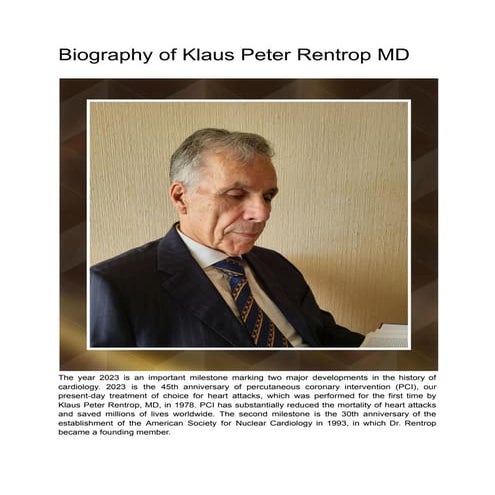 Biography of Klaus Peter Rentrop MD | New York, NY | PDF