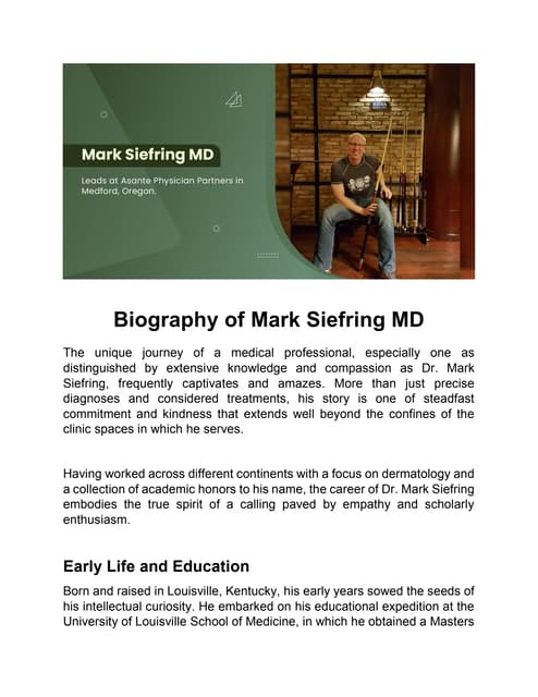 Dr. Robert Goodman's biography and his life style. | PDF