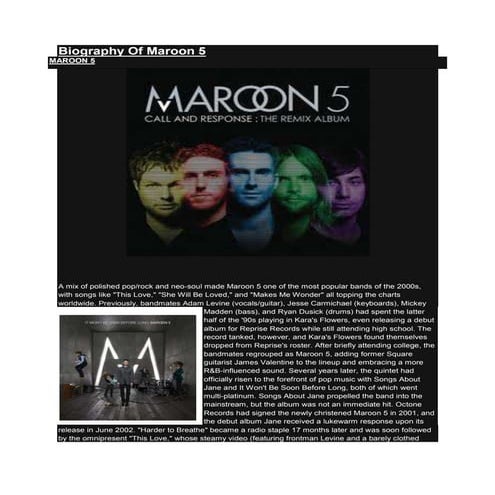 Biography of maroon 5 | PDF