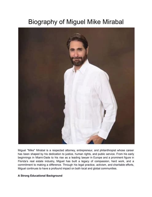 Miguel Mike Mirabal presentations